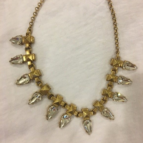 J. Crew | Jewelry | J Crew Necklace Gold And Studded Gems | Poshmark